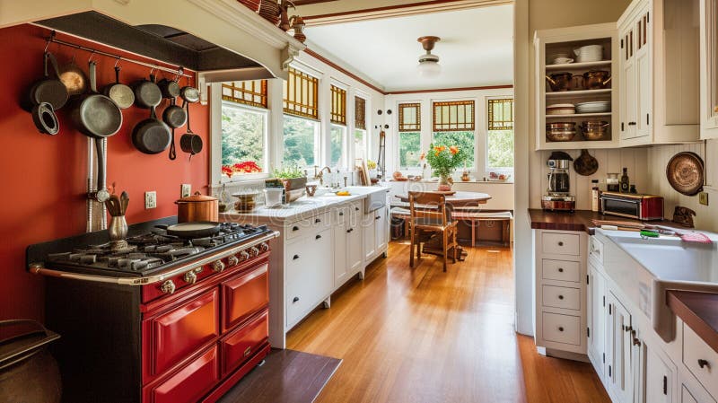 Turn of the Century Craftsman House Kitchen Interior . Ai Generative ...