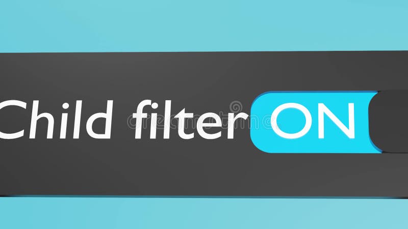 Turn on Child Filter Button, Slider. Parental Control Stock Footage ...