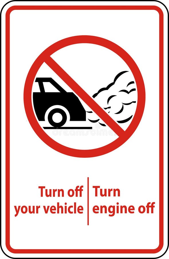 Turn Engine Off Sign on White Background Stock Vector - Illustration of ...