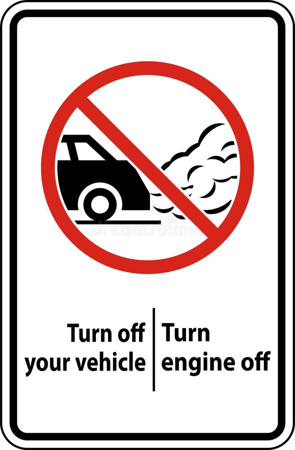 Turn Engine Off Sign on White Background Stock Vector - Illustration of ...