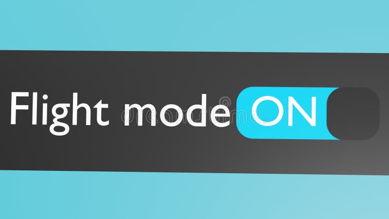 Turn on Flight Mode Button, Slider. 3d Render. Stock Illustration ...