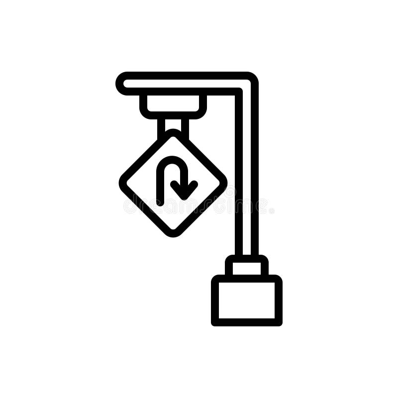 Black Line Icon for Turn, Change and Direction Stock Vector ...