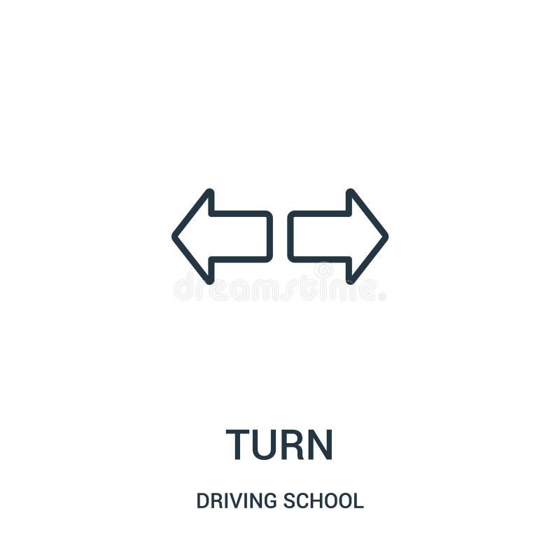 Turn Icon Vector from Driving School Collection. Thin Line Turn Outline ...