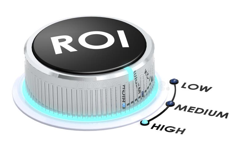 Turn the Knob To Maximum for ROI Level Stock Illustration ...