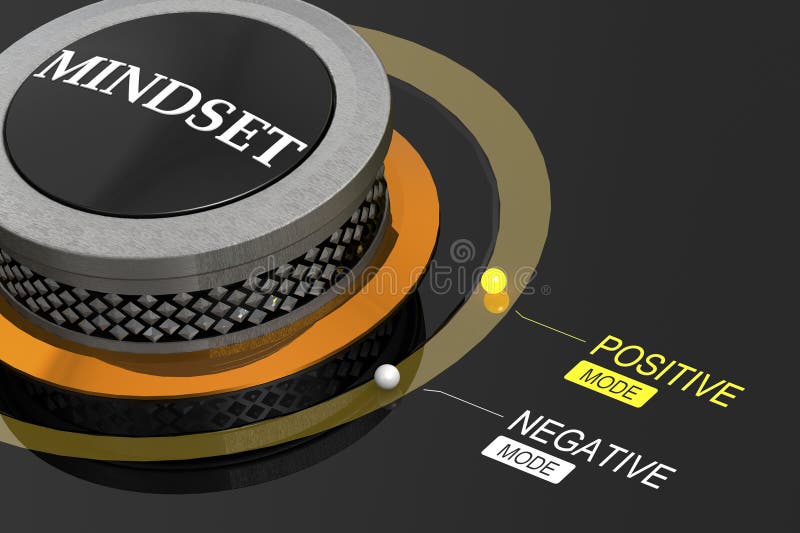 Turn the Knob To Positive Mode Mindset Stock Illustration ...