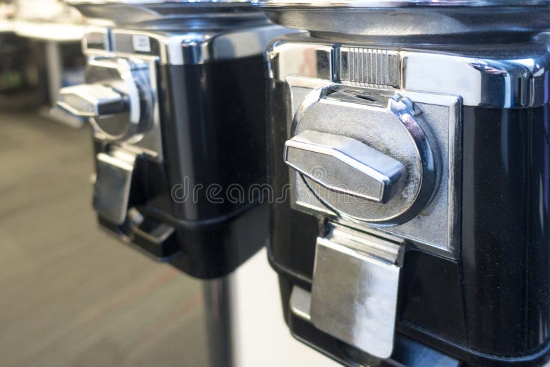 2 Coin Vending Machines Close Up Stock Image - Image of vending, black ...