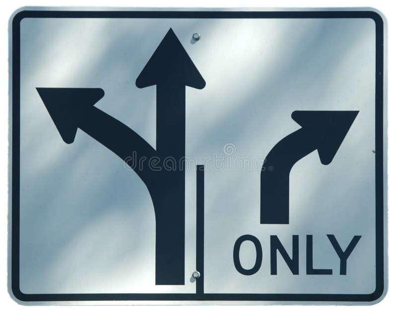 Turn Lanes stock photo. Image of arrows, sign, right, metal - 274138