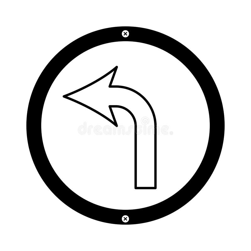 Turn Left Arrow Traffic Signal Icon Stock Vector - Illustration of ...