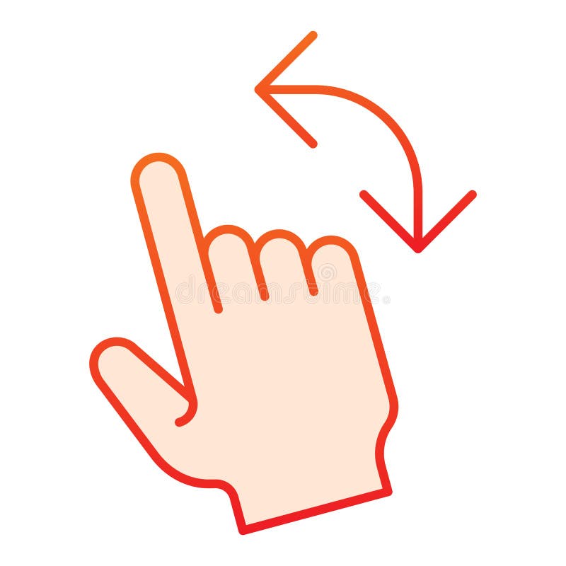 Turn Left Gesture Flat Icon. Swipe Vector Illustration Isolated on ...