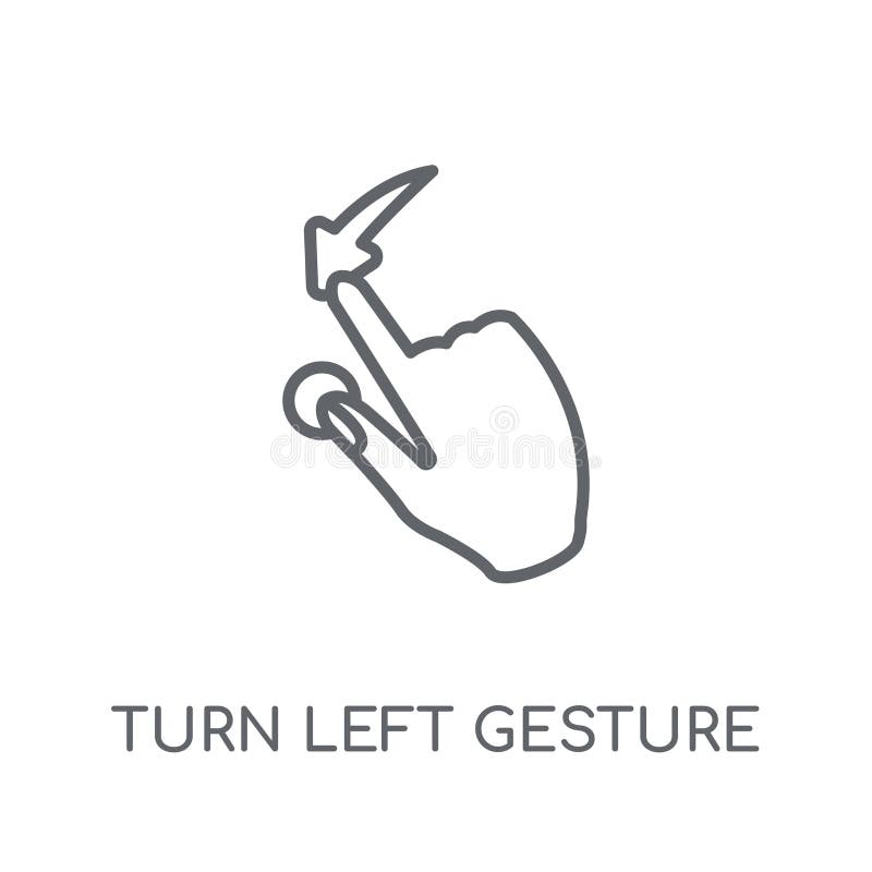 Turn Left Gesture Linear Icon. Modern Outline Turn Left Gesture Stock ...