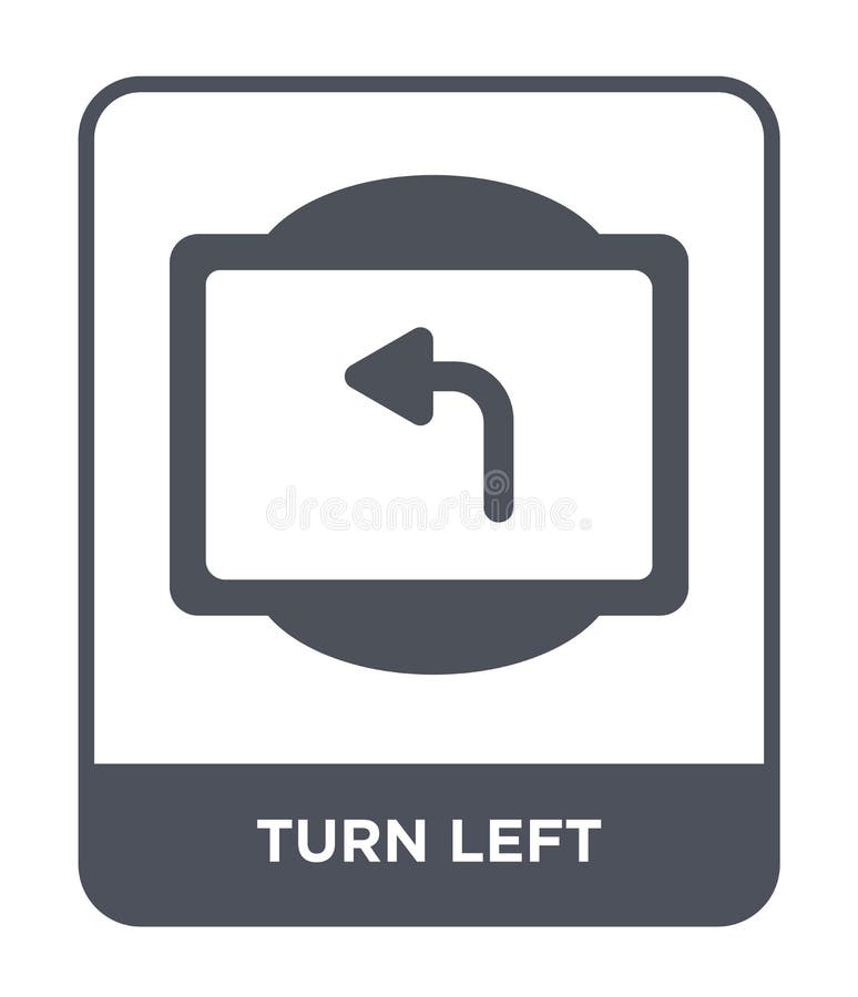 Turn Left Icon in Trendy Design Style. Turn Left Icon Isolated on White ...
