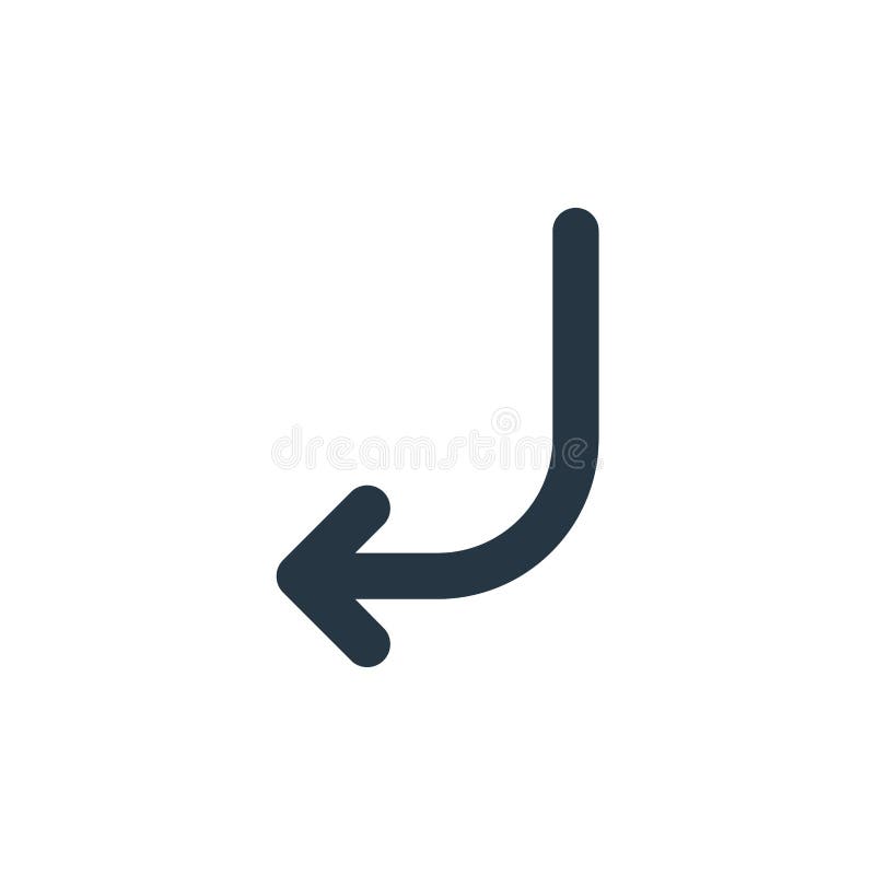 Turn Left Icon Vector from Arrows Concept. Thin Line Illustration of ...