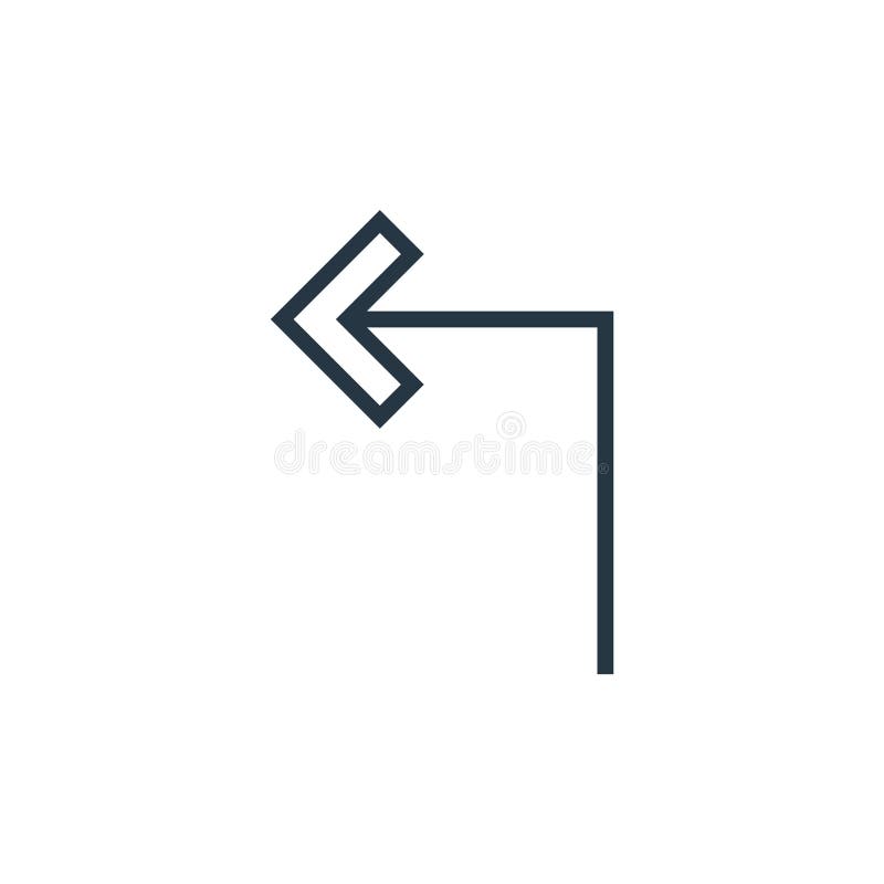 Turn Left Icon Vector from Arrows Concept. Thin Line Illustration of ...