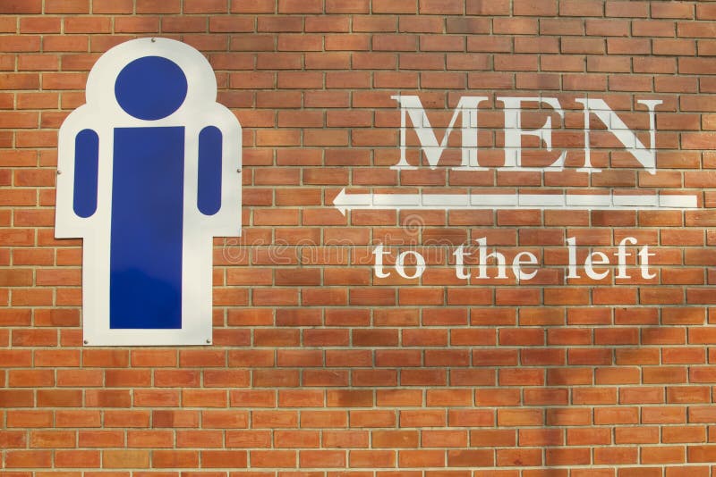 Turn Left at the Men S Room Stock Image - Image of exterior, clean ...