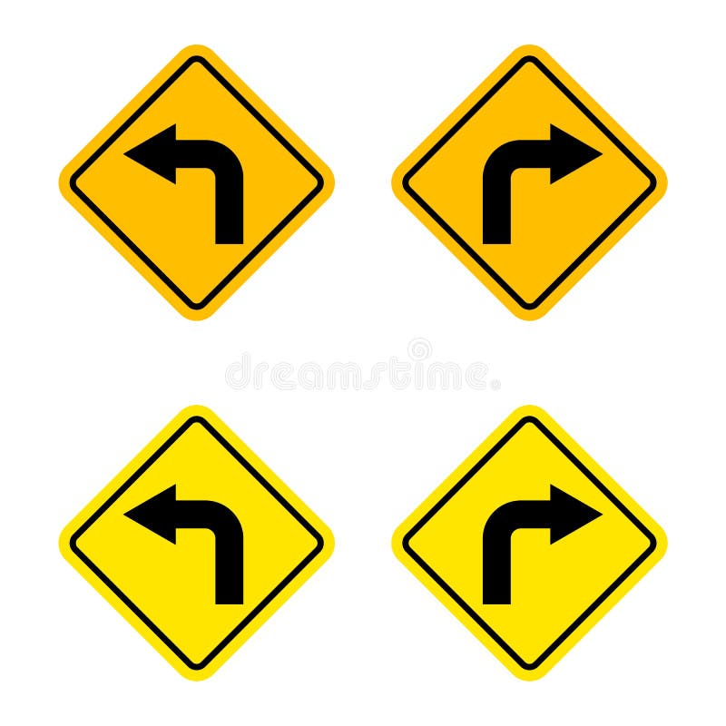 Turn Left or Turn Right Sign Vector Logo Template Illustration Design ...