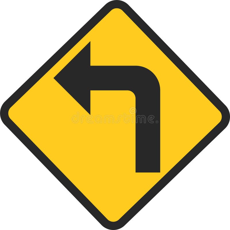 Turn Left Sign Icon, Traffic Sign Vector Illustration Stock Vector ...