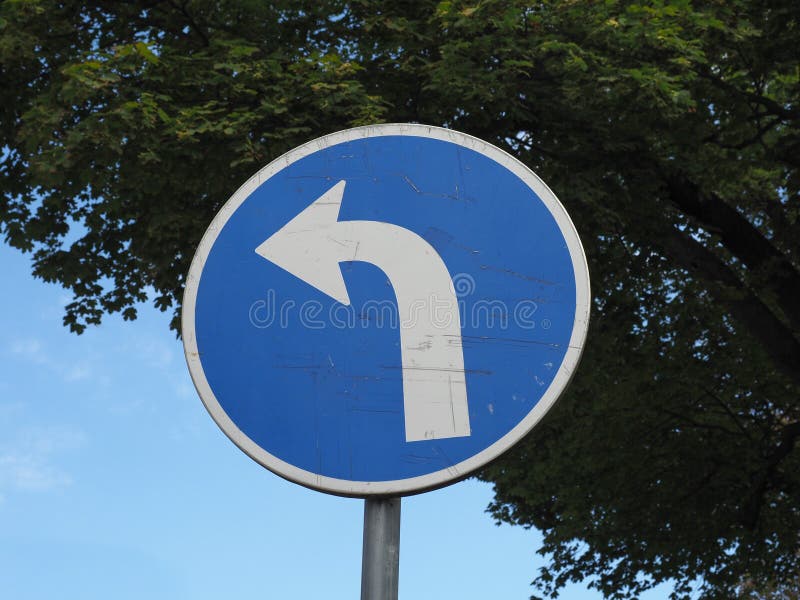 Turn left sign stock image. Image of street, left, safety - 257159351