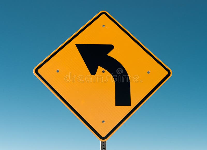 Sharp left turn sign stock photo. Image of sign, left - 25407898