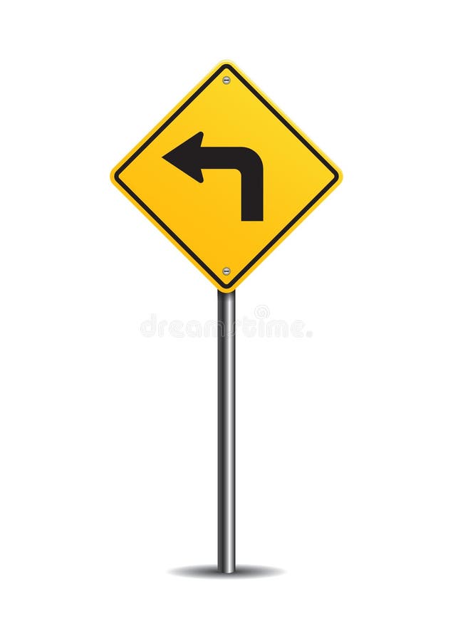 Turn Left Sign. Vector Illustration Decorative Design Stock Vector ...