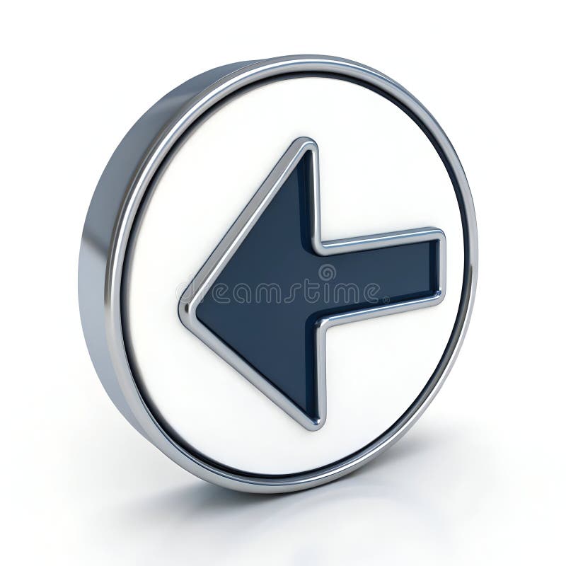 Turn Left Speed Arrow 3D Icon, Directional Symbol Isolated on White ...