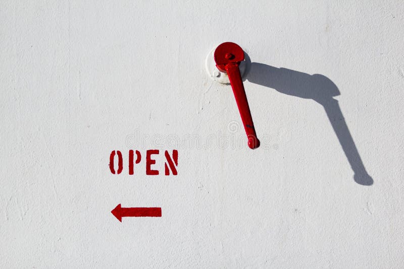 Turn left to open stock image. Image of left, open, handle - 36376465