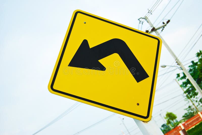Turn Left Traffic Sign Symbol Stock Image - Image of danger, isolated ...