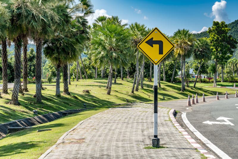 Turn left Traffic sign stock photo. Image of direction - 78468850