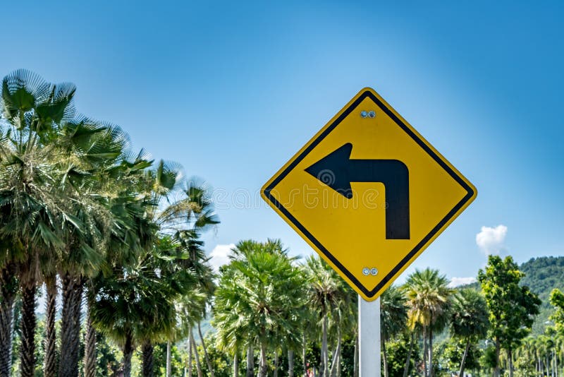 Turn left Traffic sign stock photo. Image of direction - 78468850