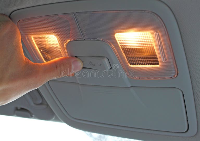 Turn on Light Switch in the Car Stock Photo - Image of lamp, lampe ...