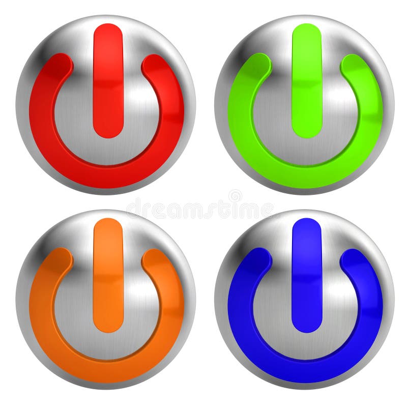 Turn on/Off Button stock illustration. Illustration of grey - 7292930