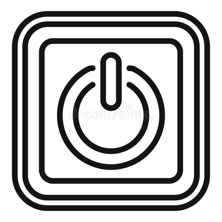 Turn Off Button Icon Outline Vector. Window Computer Stock Vector ...