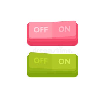 Turn on or Off Button Set. Realistic Toggle Switch on or Off. Switch ...