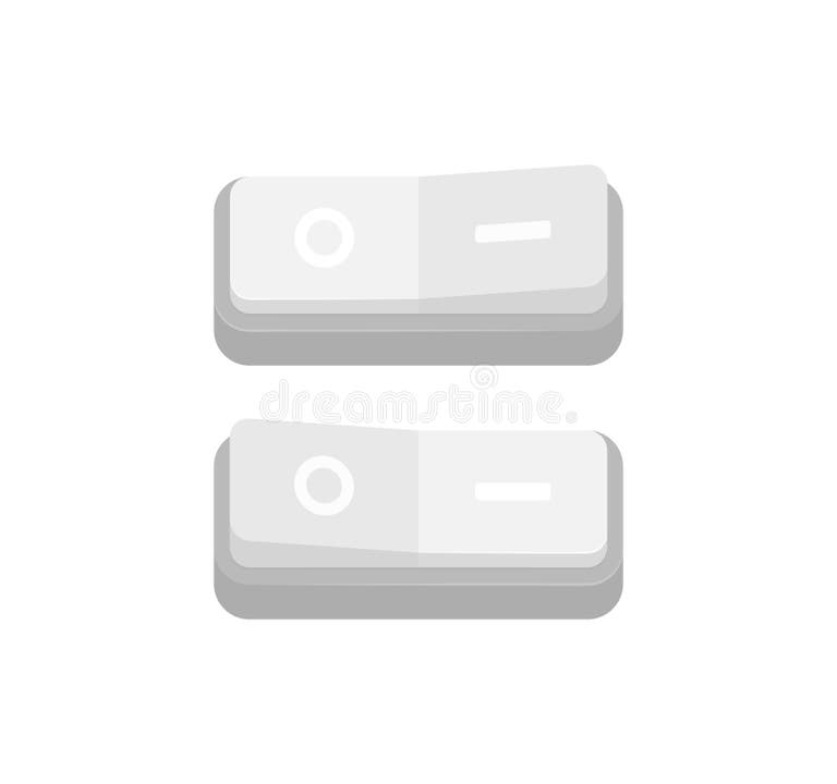 Turn on or Off Button Set. Realistic Toggle Switch on or Off. Switch ...