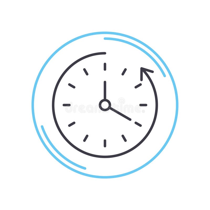 Turn Off Clock Line Icon, Outline Symbol, Vector Illustration, Concept ...
