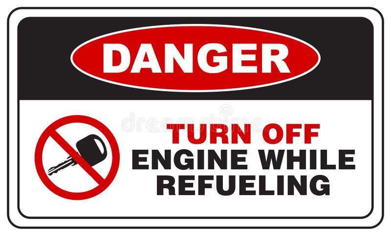 Turn Off Engine while Refueling Stock Vector - Illustration of turn ...