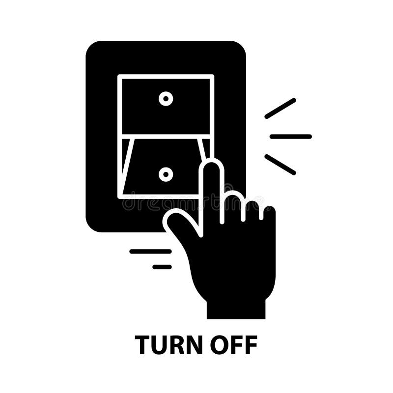 Turn Off Icon, Black Vector Sign with Editable Strokes, Concept ...