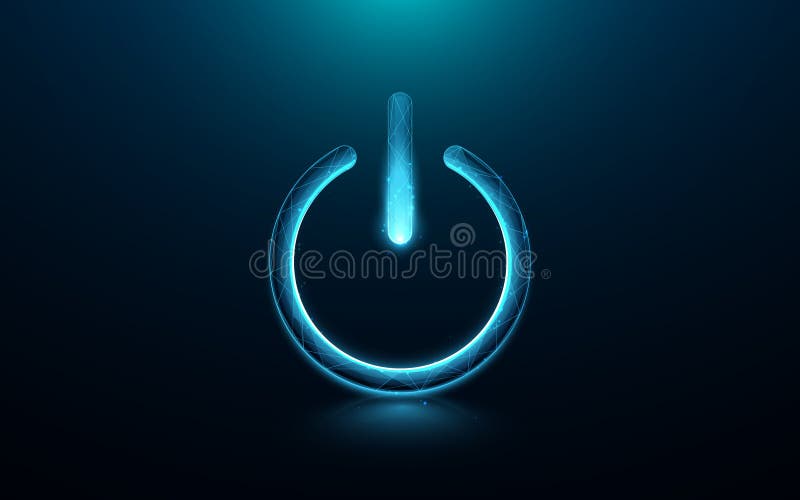 Turn Off the Icon. Power Shut Down Button. Low Polygon, Lines ...