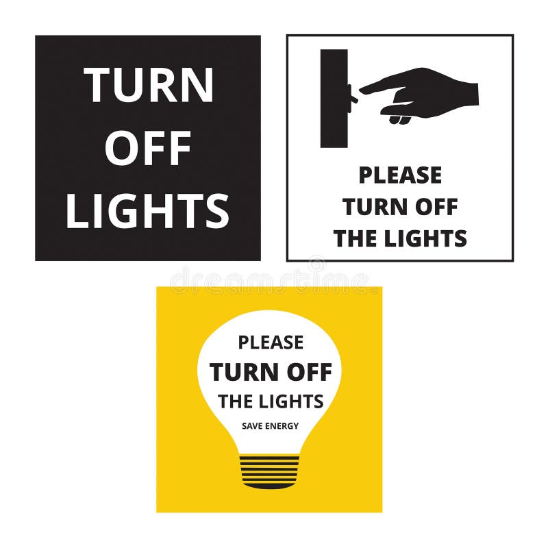 Turn Off Lights Banners on a White Background Stock Vector ...