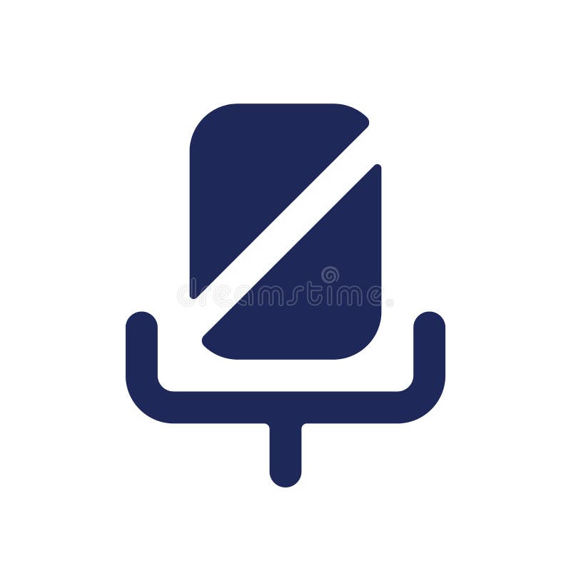 Turn Off Microphone Black Glyph Ui Icon Stock Vector - Illustration of ...