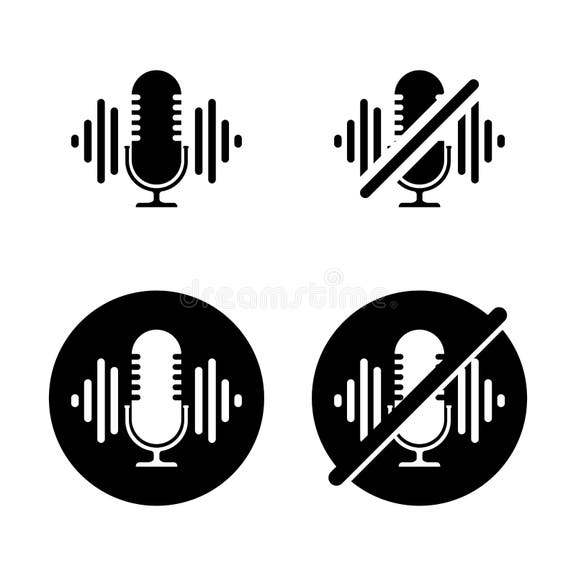 Turn Off the Microphone Icon. Colored Microphone Icons Stock Vector ...