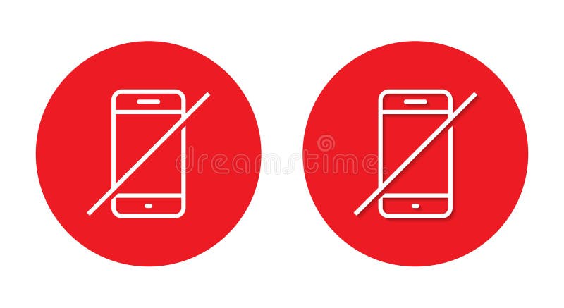 Turn Off Mobile Phone Icon with Shadow. No Cellphone Concept Stock ...