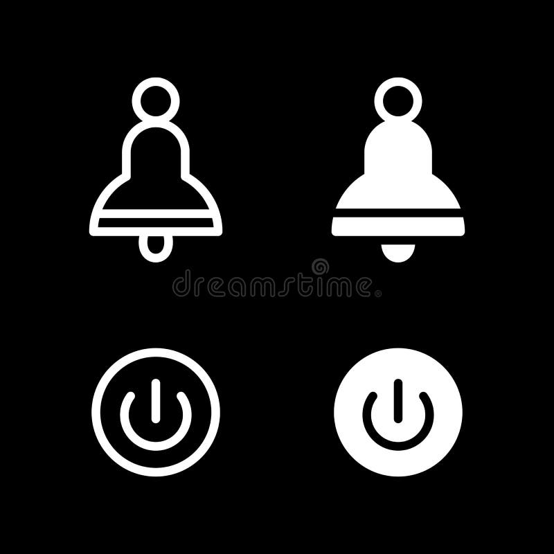 Turn Off Notifications Icon. Silhouette Symbol. Turn Off Button Stock ...