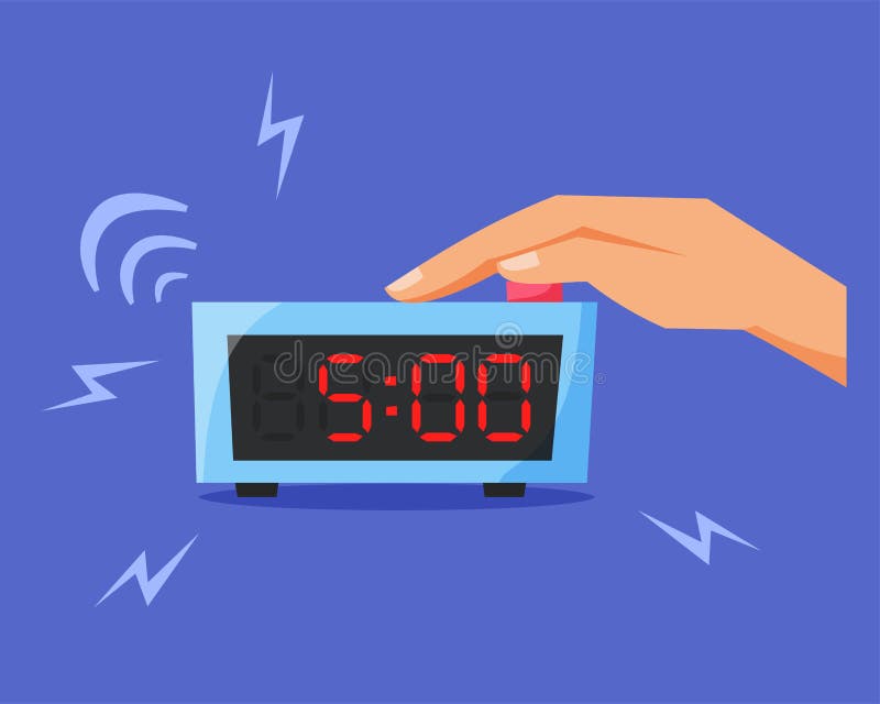 Turn Off Ringing Alarm Clock, Pressing Button on Electronic Clock ...