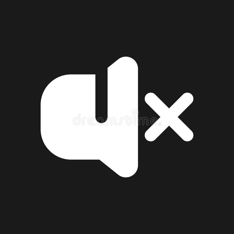 Turn Off Sound Dark Mode Glyph Ui Icon Stock Illustration ...