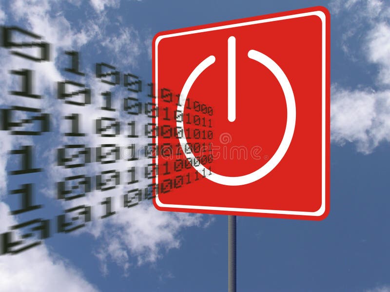 Turn off your computer! stock illustration. Illustration of future ...