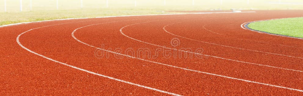Turn on the Red Racetrack at the Stadium on Sunlight Stock Photo ...