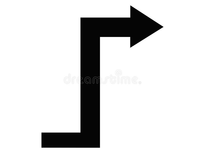 Turn right arrow stock illustration. Illustration of label - 371443518