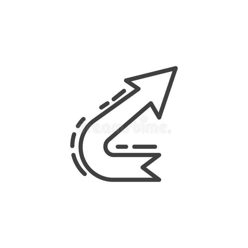 Turn right arrow line icon stock vector. Illustration of outline ...