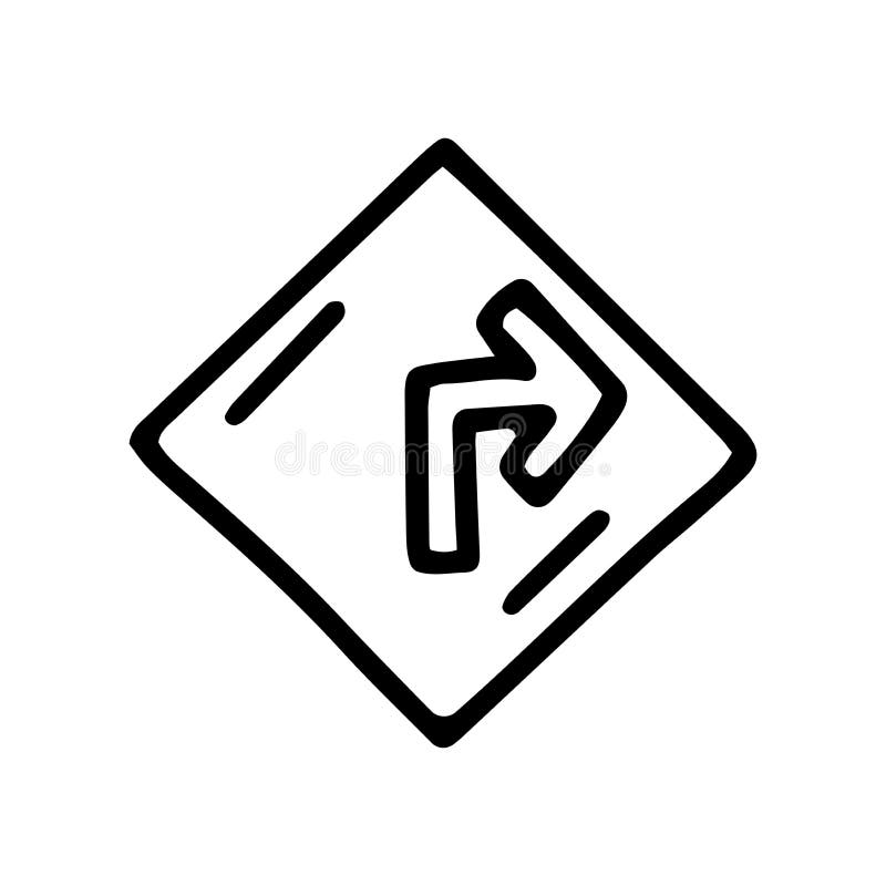 Outline 3d Turn Right Arrow Vector Icon. Isolated Black Simple Line ...