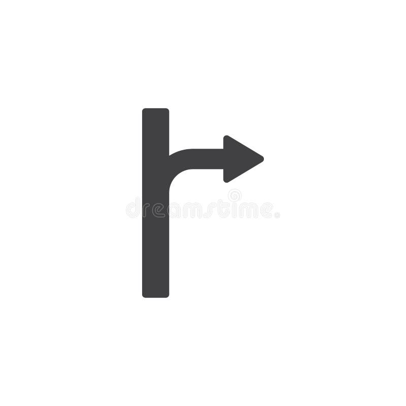 Turn Right Arrow Vector Icon Stock Vector - Illustration of pictogram ...